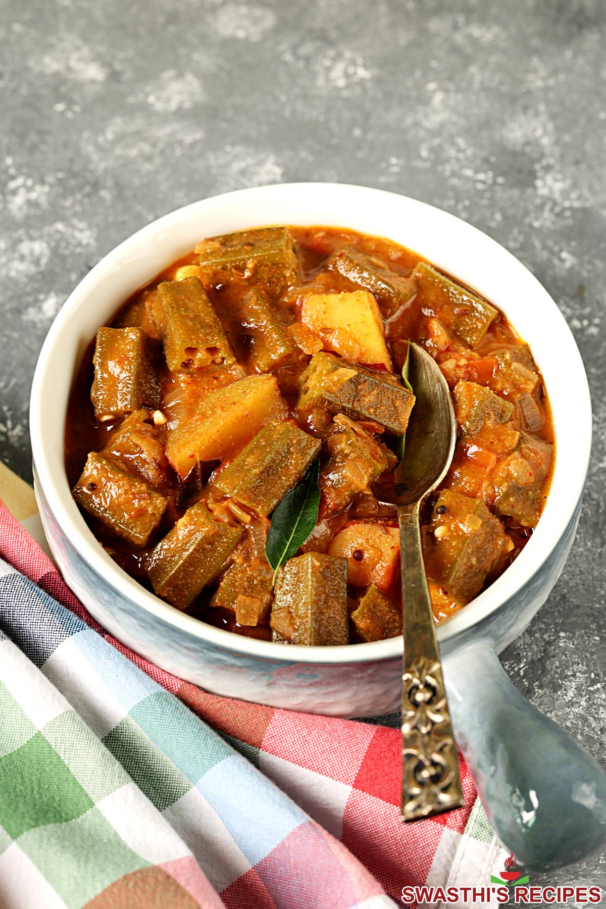 Okra Curry (South Indian Style) - Swasthi's Recipes