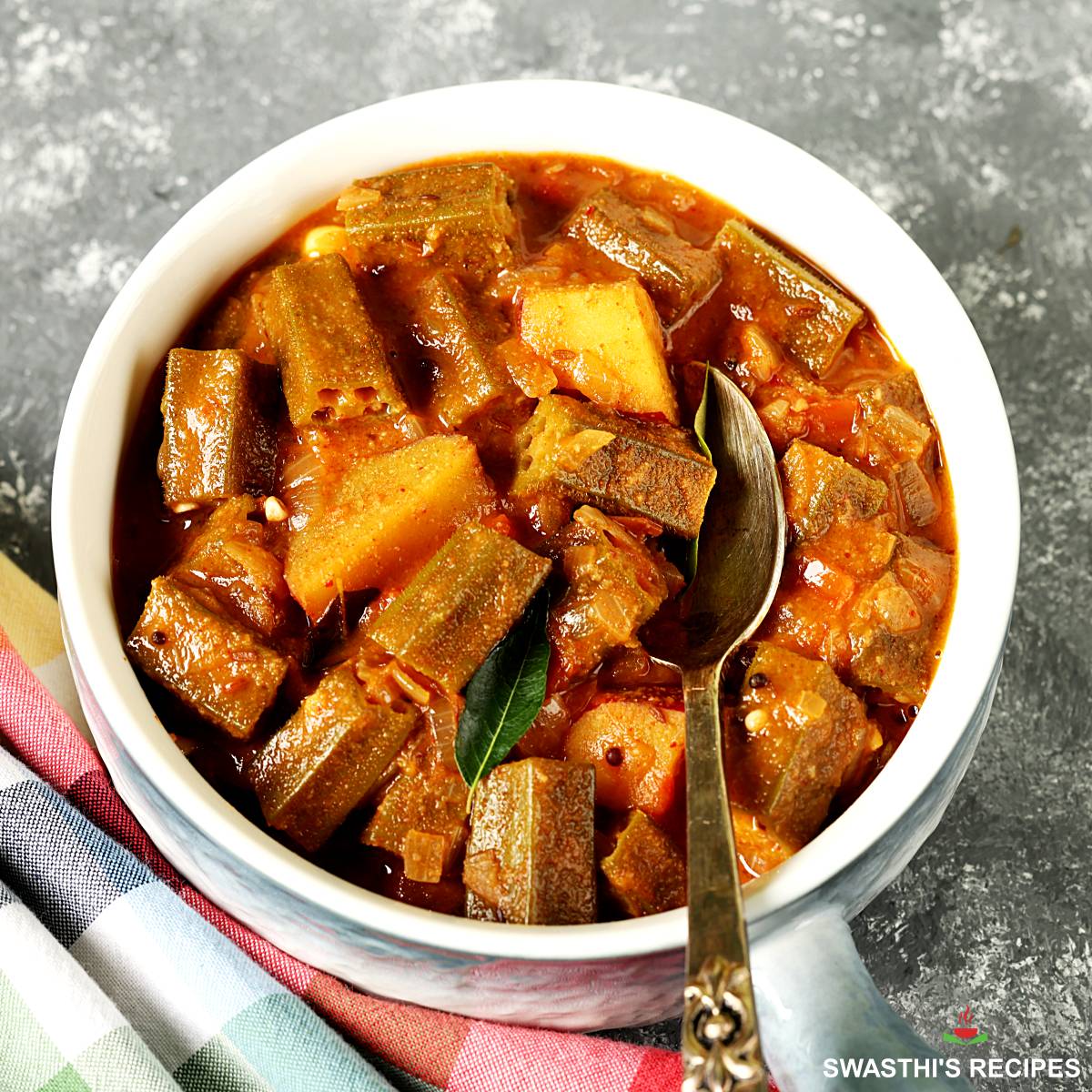 Okra Curry (South Indian Style) - Swasthi's Recipes