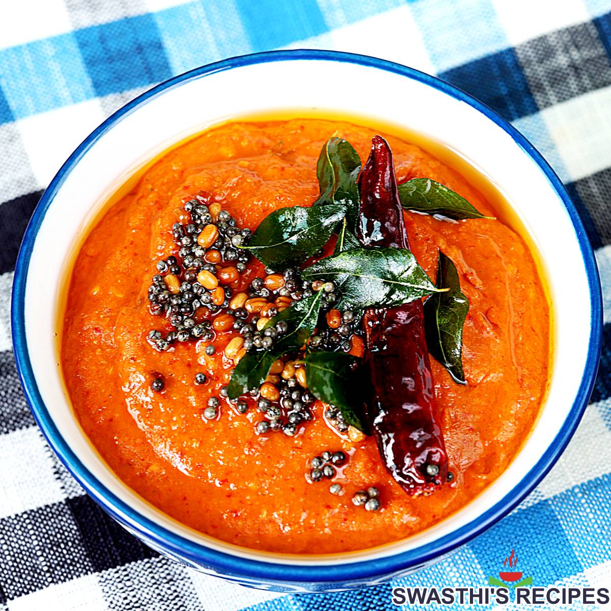 Tomato Chutney (Restaurant Style) - Swasthi's Recipes